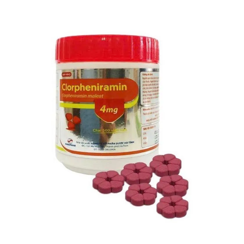 Clopheniramin 4mg Hadiphar (C/500v/nén) – Thuốc kháng dị ứng, giảm ngứa ...